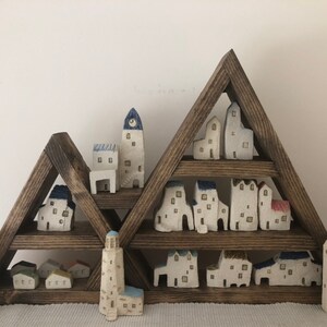 Altar crystal pyramid pyramid shelf triangle altar wooden | Etsy