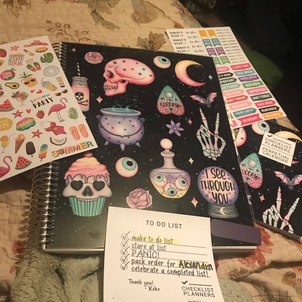 Goth Checklist Planner, to Do List Planner, 2025-2026, Personalized ...