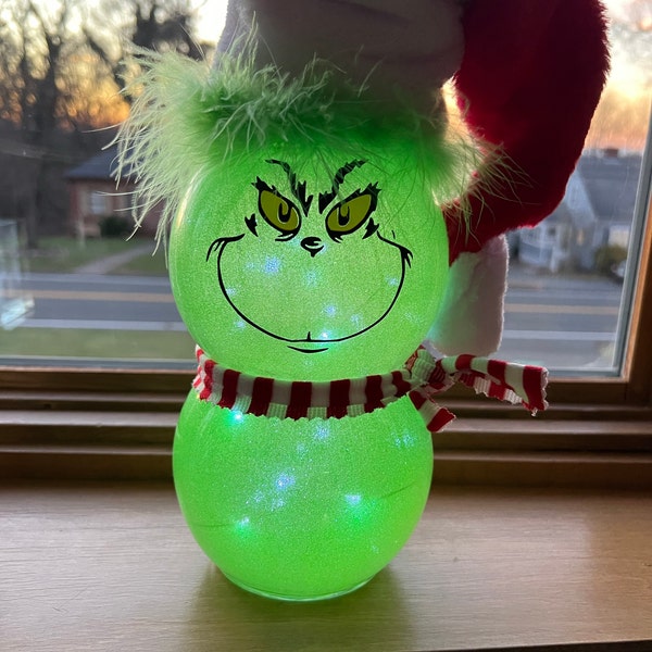 Grinch Light up Fish Bowl - Etsy