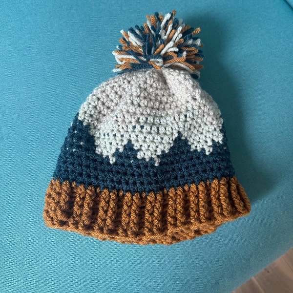 Mountain Range Hat / Adult Sizes/ Crochet Hat Pattern / Crochet Beanie ...