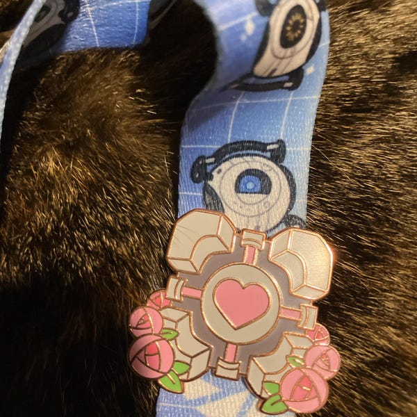 Floral Companion Cube - 1.25 Inch Enamel Lapel Pin - Etsy