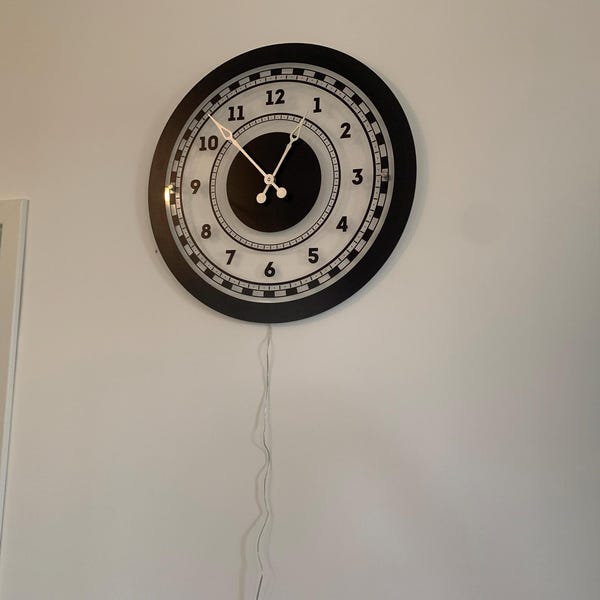 Silent Wall Clock With Numbers, Gear Wall Clock, Neon Wall Clock, Wall ...