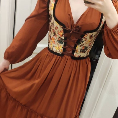 Hobbit Bodice, Autumn Renaissance Corset Oak Cottagecore Style Corset ...