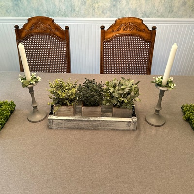 Farmhouse Table Trough, 3.5 Inch Tall, Dining Room Centerpieces, Trough ...