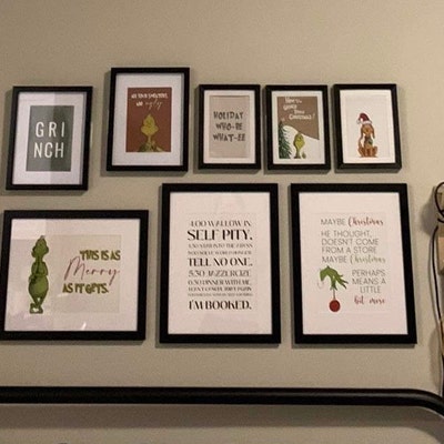 Grinch Mega Art Bundle Set, Set of 20, Christmas Gallery Wall, Holiday ...