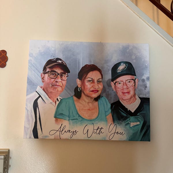 Custom Memorial Drawing, Passed Away Mother Portrait, Add Deceased ...