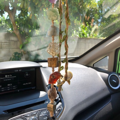 9 Crystals Hanging Charm for Car Protection and Safe Traveling, Release ...