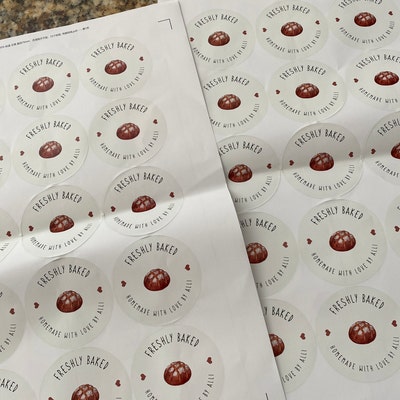 Custom Bakery Stickers Small Business Bakery Stickers Baked With Love ...