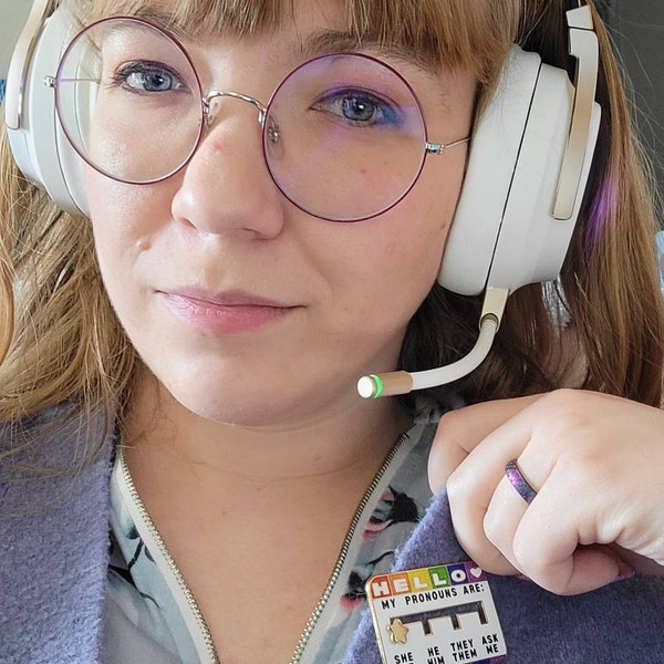 Pronoun Slider Enamel Pin | He She Variation Gender Identity Fluid ...