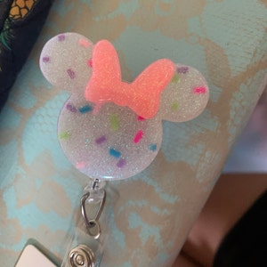 Sprinkle Minnie Inspired Badge Reel Disney Badge Holder Badge Clip ...