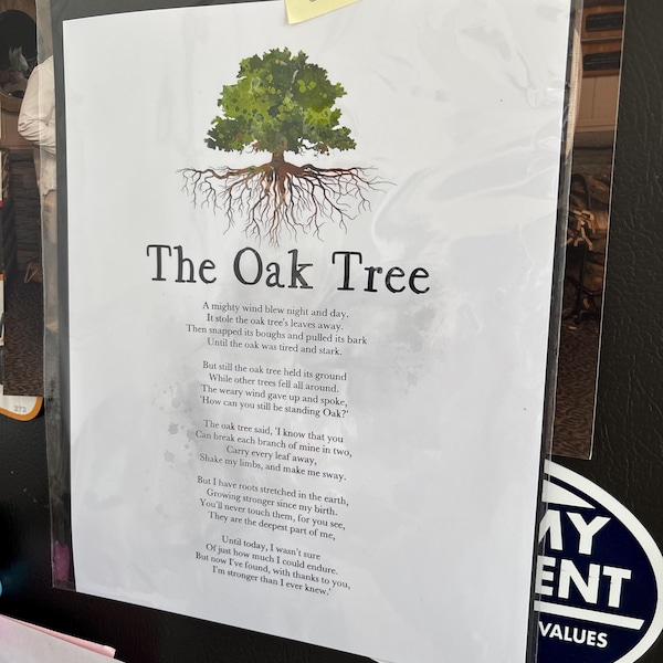 The Oak Tree Poem About Life ART PRINT Mighty Oak Tree, Inspirational ...