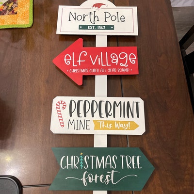 Christmas Directional Signs Set of 4 - Etsy