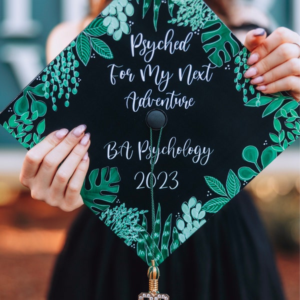 Floral/plants Custom Quote Printed Graduation Cap Topper - Etsy