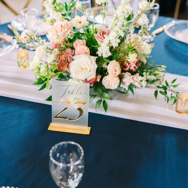 Frosted Gold Acrylic Table Numbers - Table Numbers Wedding Decoration ...
