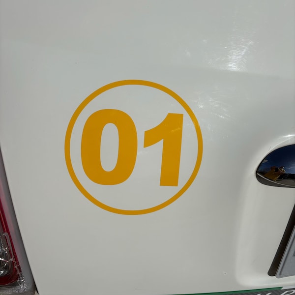 Custom Racing Number Decals (set of 2) - Car, Motorcycle Vinyl Stickers ...