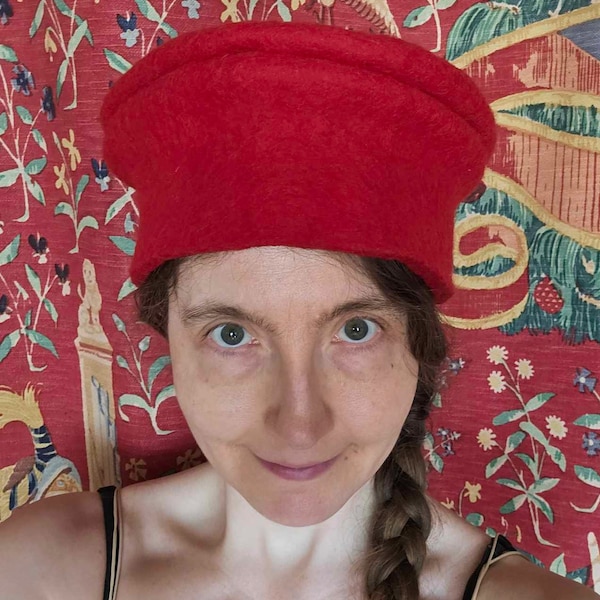 Tall Men's Medieval Felted Gray Historical Hat. Warm Winter Woolen ...