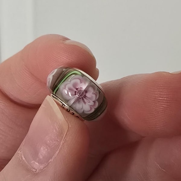 2 Charms for Pandora Beautiful Hibiscus Murano on 925 Sterling Silver ...