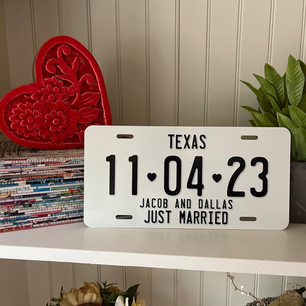 Wedding License - Car License Plate | Wedding Car | Just Married ...