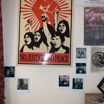 No Justice No Peace Poster, BLM Anarchist Socialist Communist Print ...