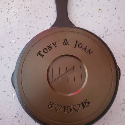 5 Inch Engraved Cast Iron Skillet Custom Anniversary, Decorative - Etsy
