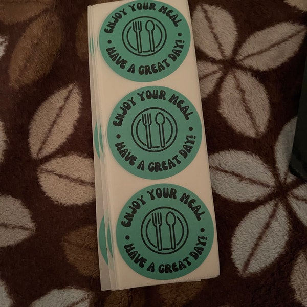 Enjoy Your Meal | Have A Great Day | Delivery Stickers | Ubereats ...