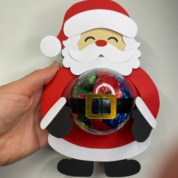 Christmas Santa Candy Holder SVG With Opening Mechanism, Santa Candy ...