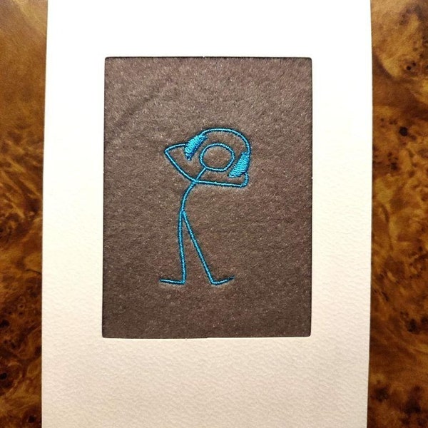 Hiking T-shirt With Stick Figure Motif, Embroidered Men's Organic ...