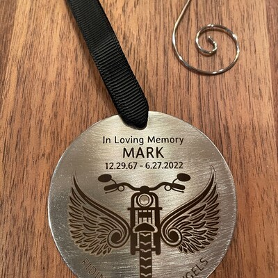 Winged Motorcycle Memorial Ornament Loss Loved One Memorial Biker Gift ...