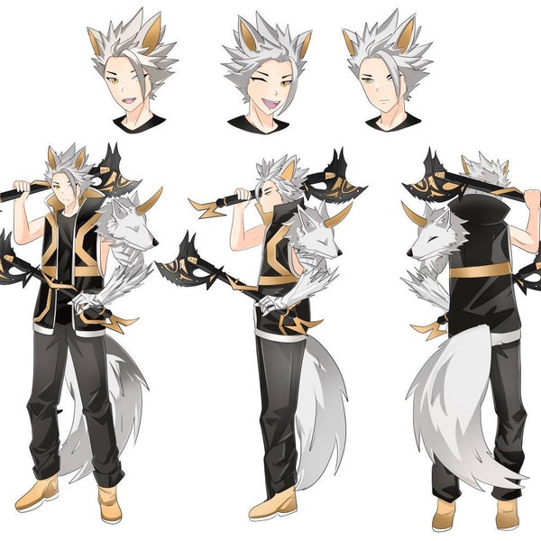 Custom Furry Character Sheet | Vtuber Reference Art | Fursona ...