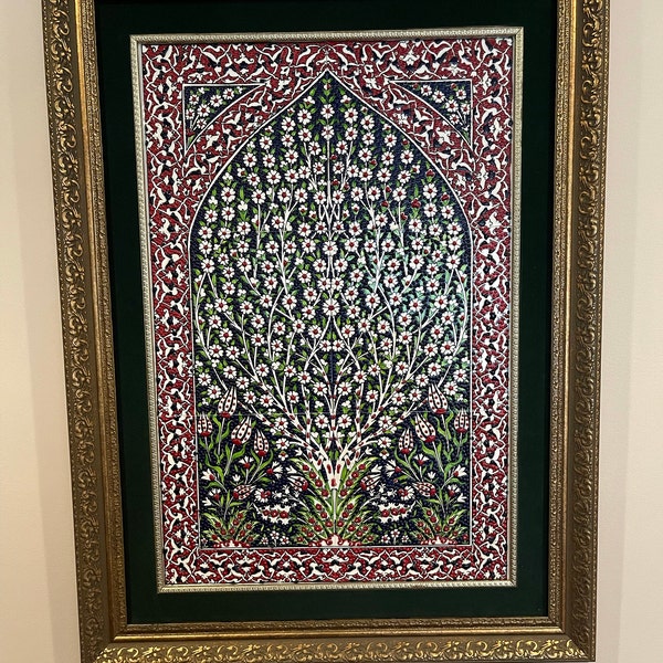 Handmade Turkish Ceramic Tile Panel Iznik Ceramic Tile Panel Classical ...