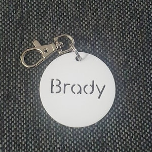 Personalised 6cm Acrylic Alphabet Letter Name Bag Tag for Backpack ...