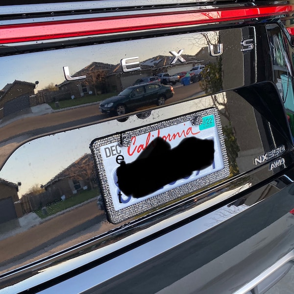 Crystal Thin Red Line License Plate Frame - Etsy