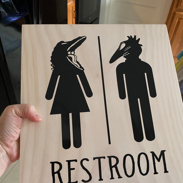 Barbara and Adam Restroom Sign. Bathroom Sign. Restroom Sign. Horror ...