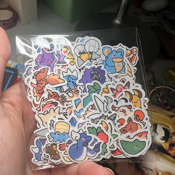 001-151 Mini Poke Stickers | All Gen 1 Kanto Mons | Die-cut Waterproof ...