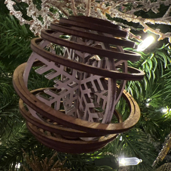 3D Dual Spiral Snowflakes (8) Christmas Ornament SVG - Etsy