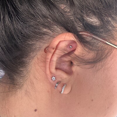 Gold Plated Earring Stack, Silver Earring Stack, Sterling Silver ...