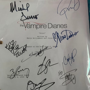 Vampire Diaries TV Script Signed Autograph Card Stefan Salvatore, Damon ...