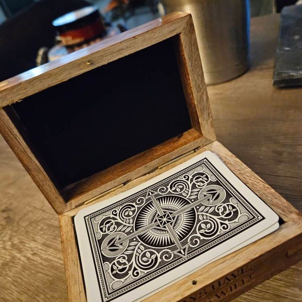 Personalised Luxury Playing Card Box-mens Personalised Gift- Wooden ...