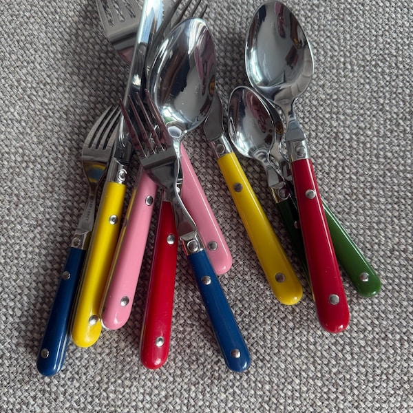 Colourful Vintage Inspired Cutlery Set - Etsy