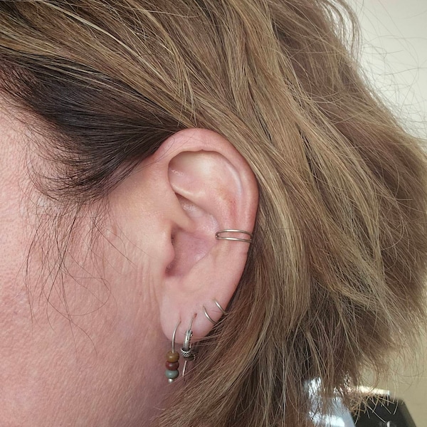 Sterling Silver Dangle Hoops / Hoops With Removable Dangle / Gift for ...