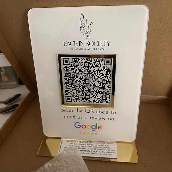 Business Review Link or Social Media QR Code | Salon Sign | Beauty Sign ...