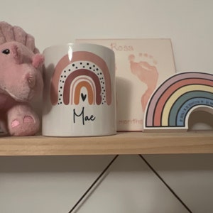 Personalised Rainbow Money Box, Boho or Blue Ceramic Piggy Bank for ...