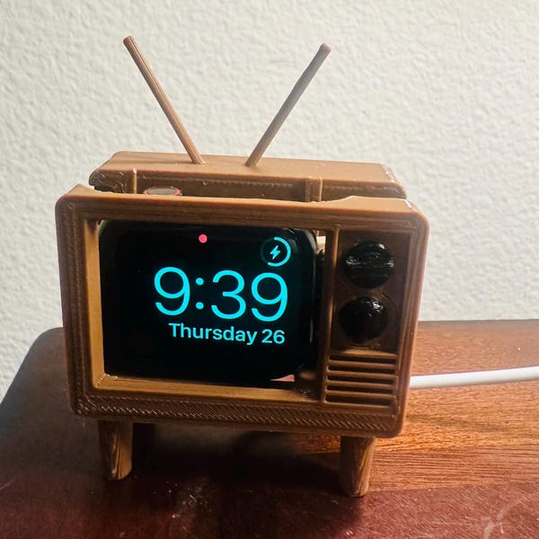 Mini TV Apple Watch Charging Station, Valentines, Personalized Man Gift ...