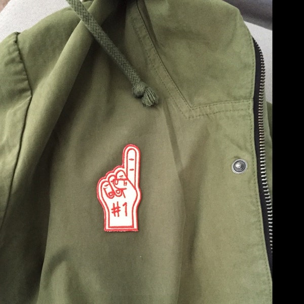 Number One Embroidered Patch Foam Finger Embroidered Patch Stylish ...