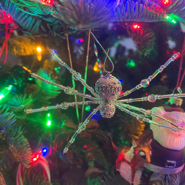 Christmas Spiders, Ornament, Spiderville, Beaded Spiders - Etsy