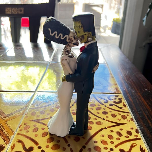 Pins & Bones Frankenstein and Bride Figurine, Hand Detailed ...