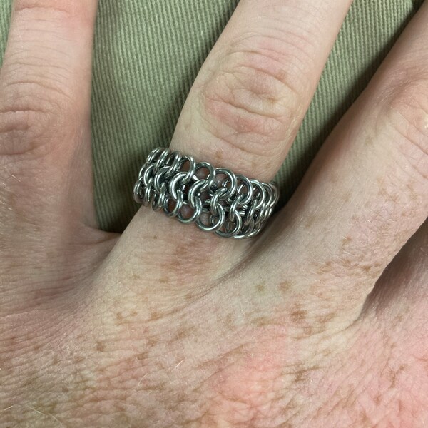 Helm Necklace, Chainmaille Jewelry, Stainless Steel or Titanium Choker ...