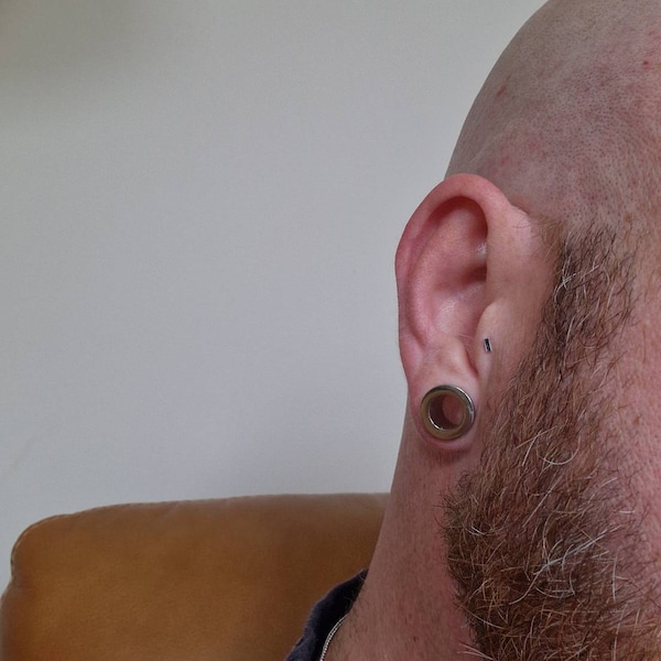 Light Skin Tone Silicone Double Flare Tunnel Silicone Ear Gauges for ...