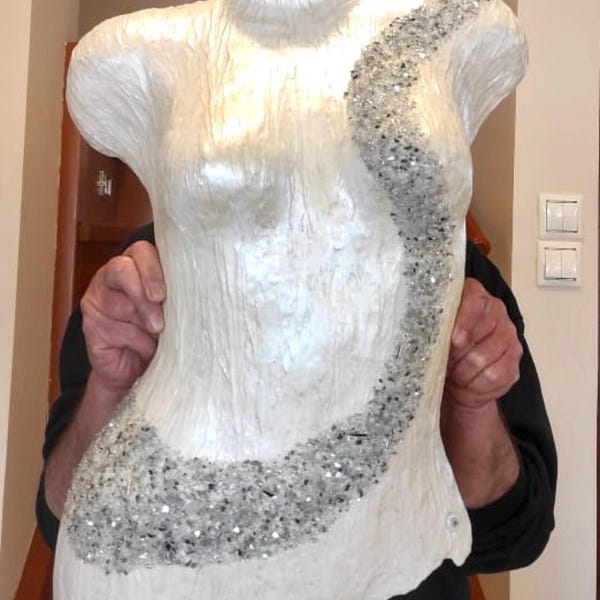 Torso Sculpture L– Ceramic Corset – Female Bust – Handmade Clay Wall ...