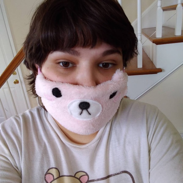 Fuzzy Bear Mask | Face Mask,kawaii Face Mask,face Masks for Kids,cute ...
